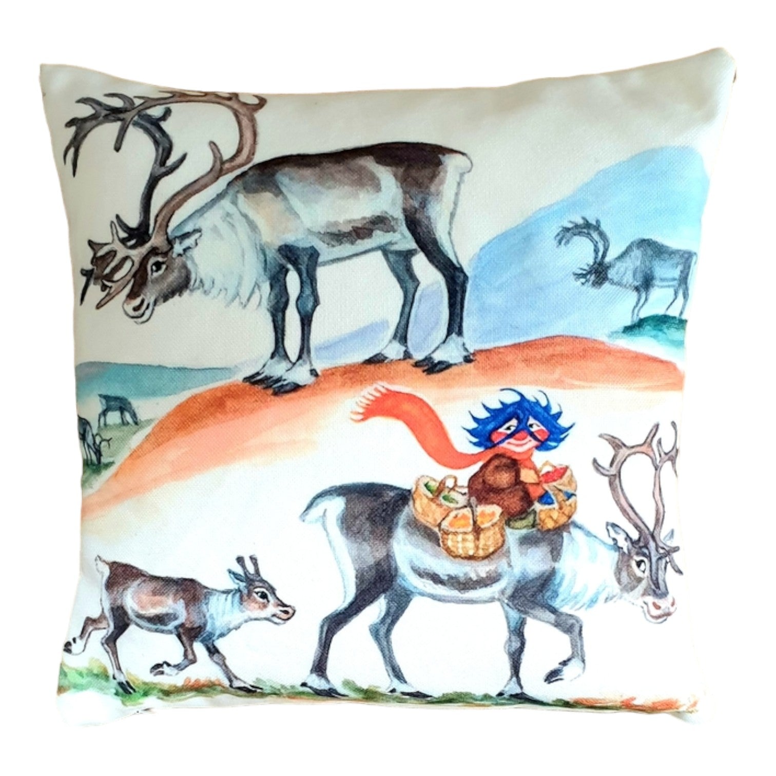 Kuddfodral Plupp och renarna – Arctic Collection